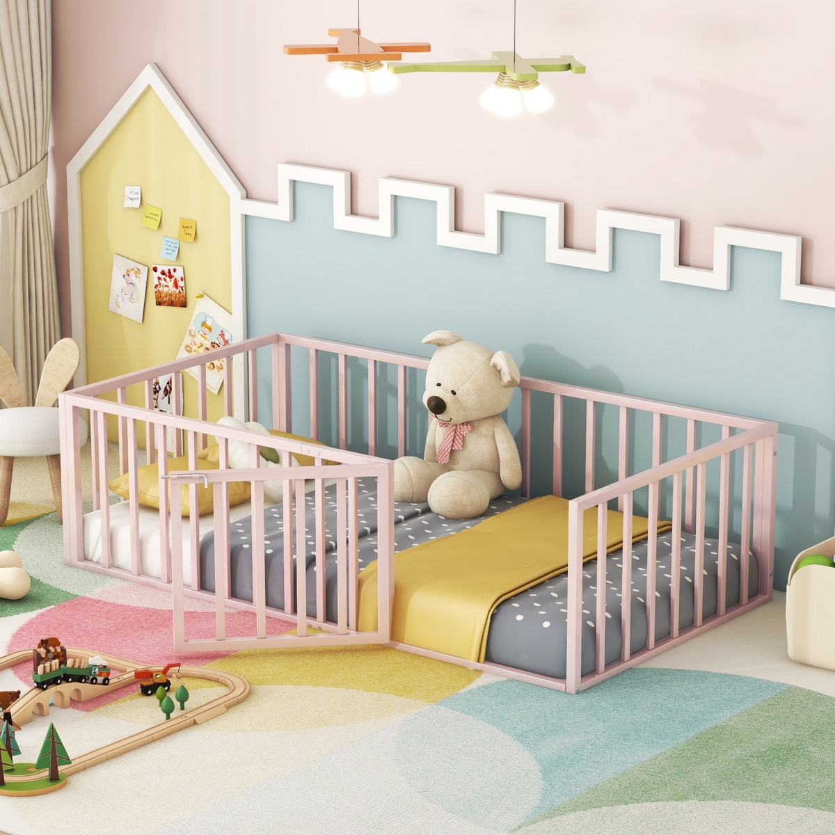 Click here for Streamdale Twin Size Metal Floor Bed Frame with Fe... prices