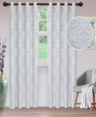 Superior Lotus Jacquard Classic Floral Damask Window Curtain Panel Set ...