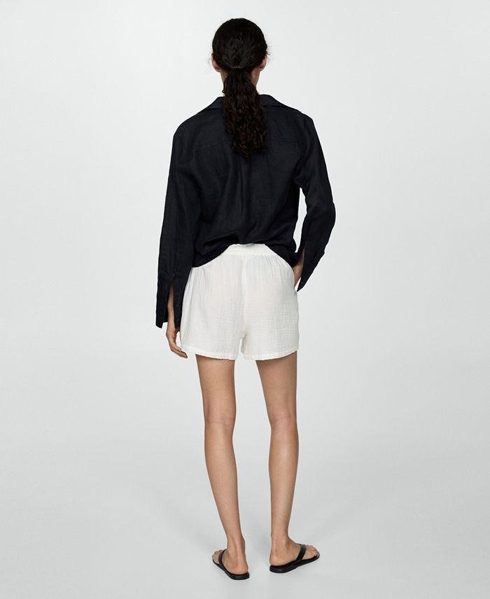 MANGO Women's Elastic Waist Cotton Shorts - Macy's