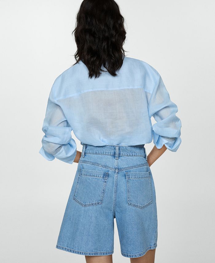 MANGO Women's Straight Denim Shorts - Macy's