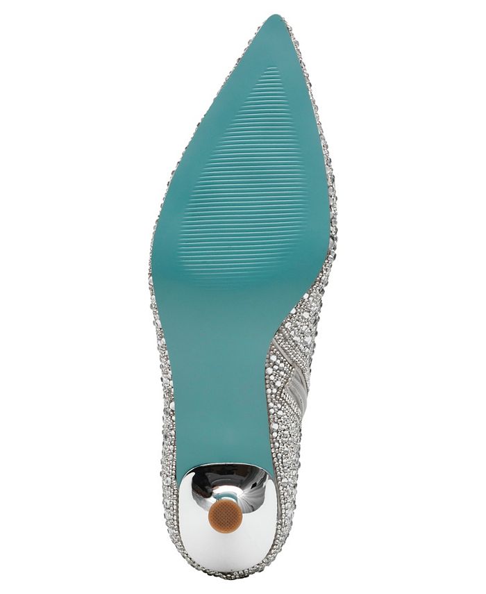 Betsey Johnson Women's Ash Rhinestone Kitten Heel Booties - Macy's