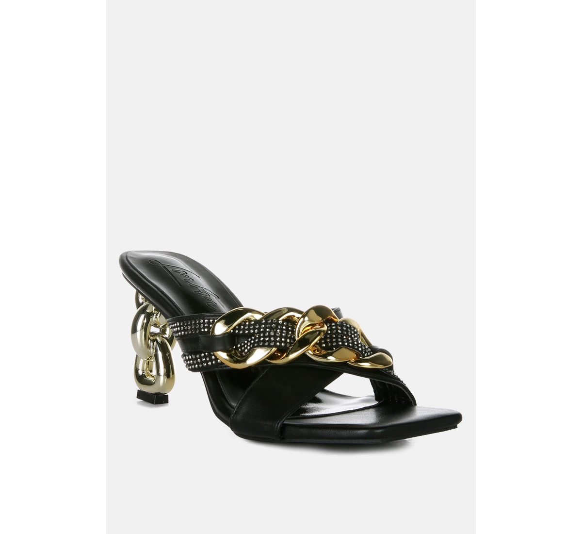 Click here for Evelane Metallic Chain Rhinestone Sandals Women -... prices