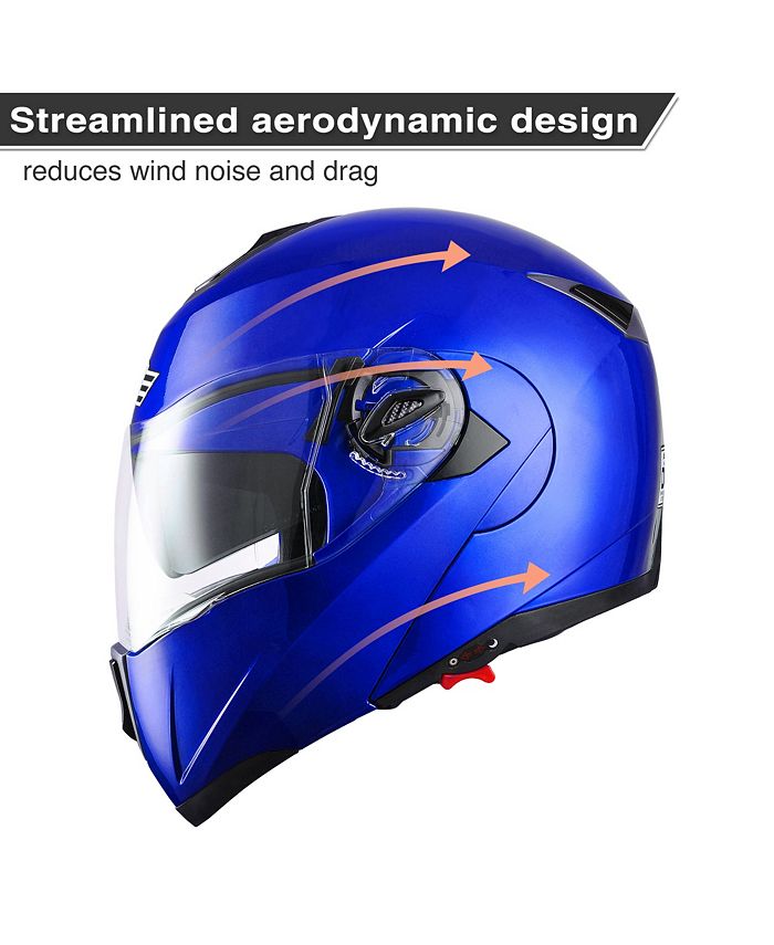 AHR RUN-M Full Face Flip up Modular Motorcycle Helmet DOT Approve Dual ...