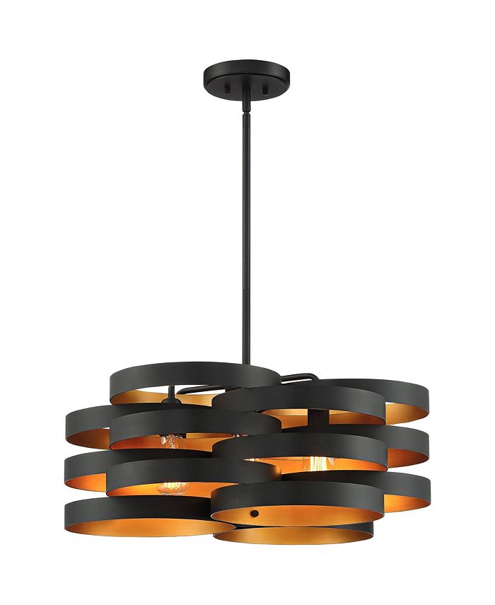 Possini Euro Design Zia Black Gold Metal Hanging Chandelier Lighting 25 ...