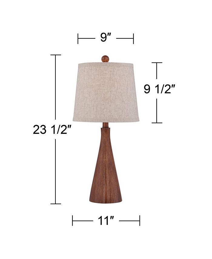 360 Lighting Frasier Modern Accent Table Lamp 23 1/2" High Brown Faux ...