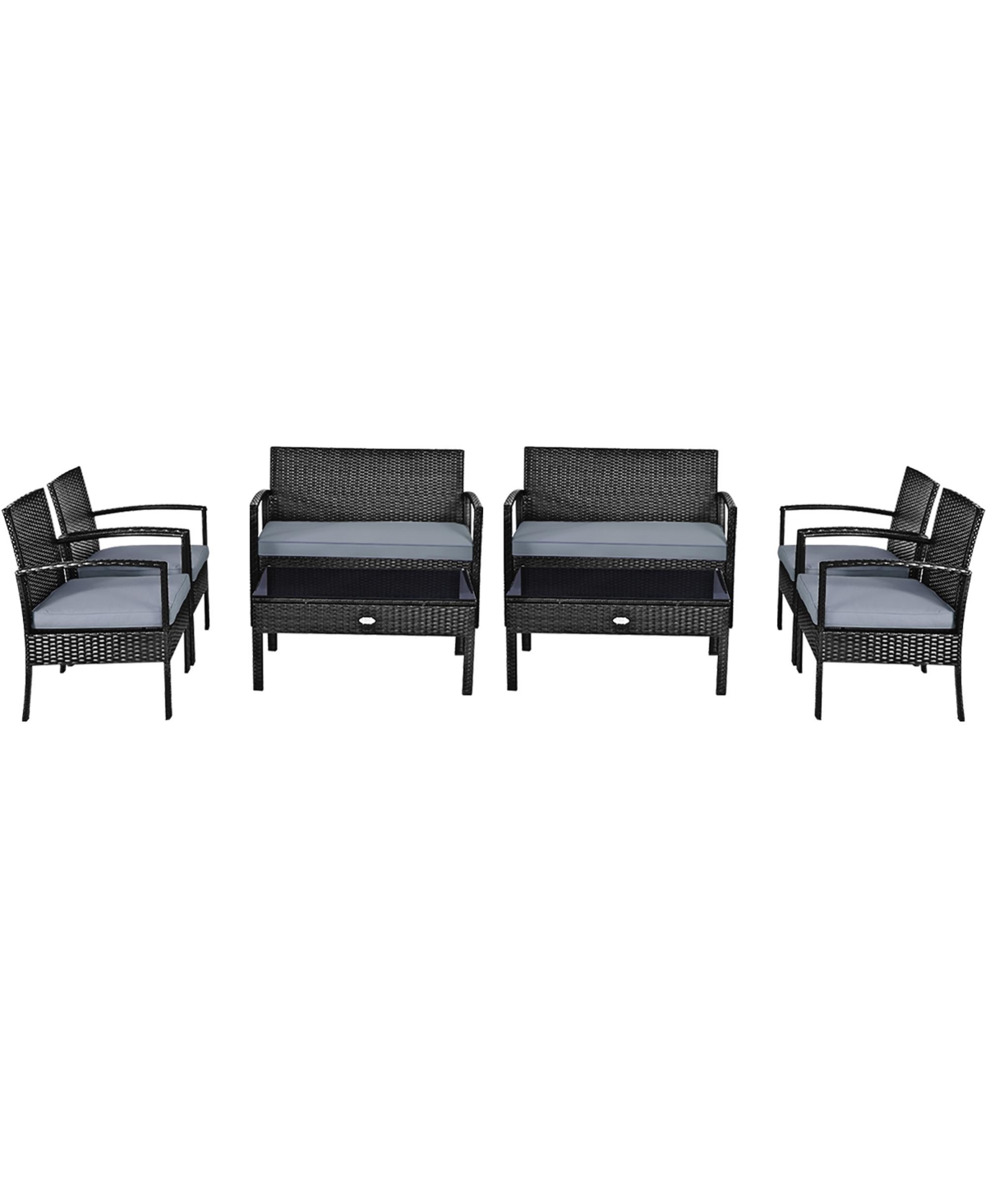 Click here for 8PCS Patio Rattan Furniture Set Garden Deck - Gray prices