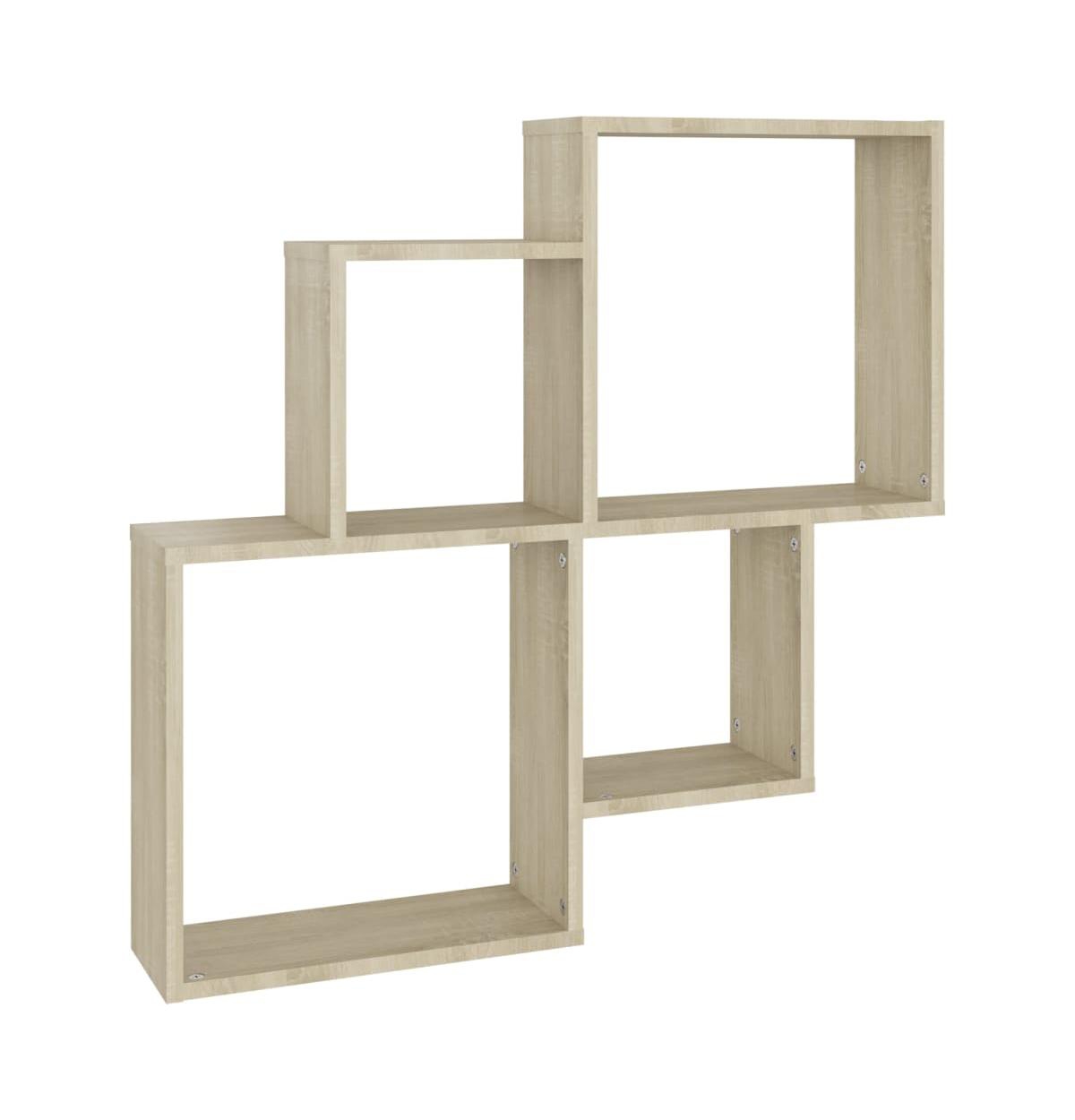 Click here for vidaXL Wall Cube Shelf Sonoma Oak 31.5x5.9x30.9 En... prices