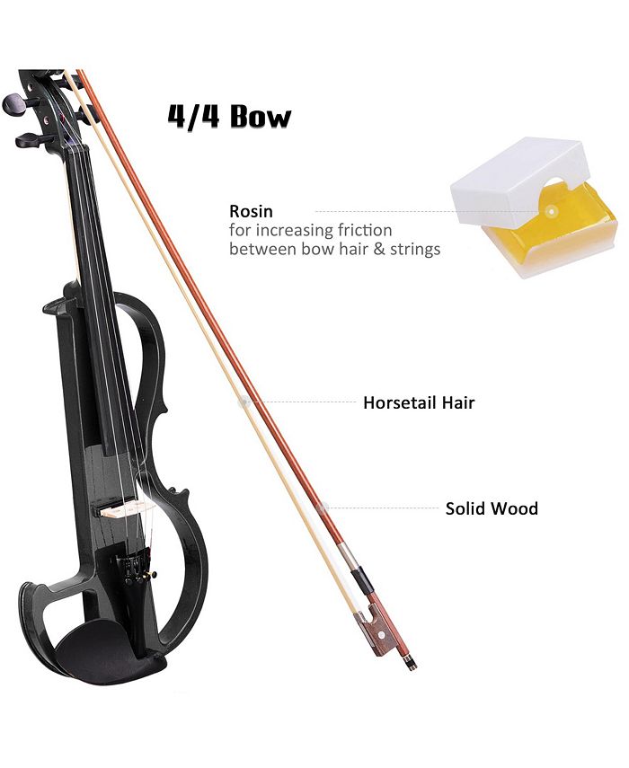 Yescom 4/4 Full Size Electric Violin Wood Silent Fiddle Fittings ...