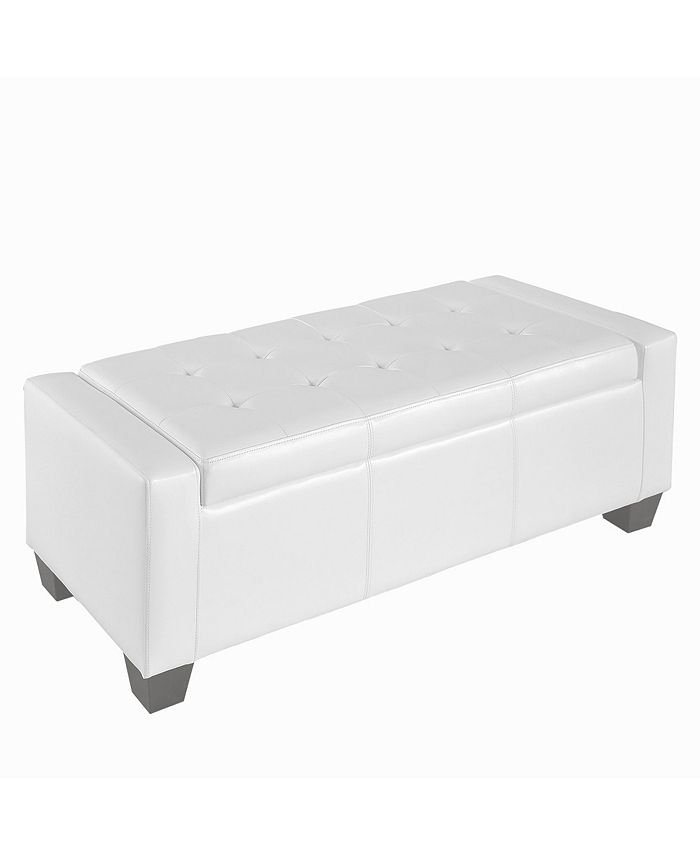 HOMCOM Home Modern Ottoman Storage Bench Seat Footrest Sofa Shoe Faux ...