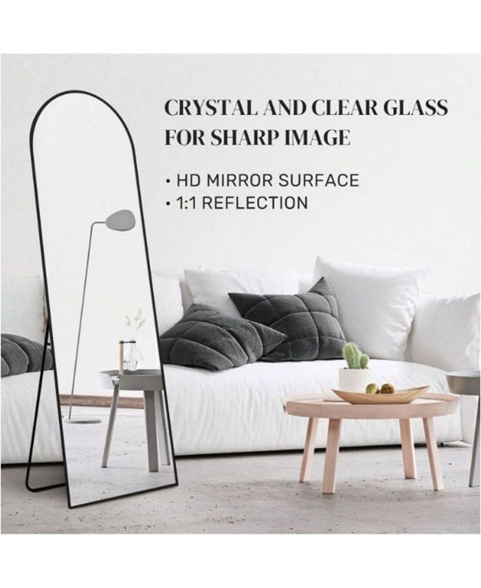 HOMLUX Arched Free Stand Mirror 18"x58" in Black - Macy's