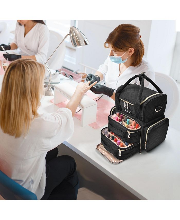 Byootique Folding Manicure Table Nail Polish Case Kit with Built-in ...