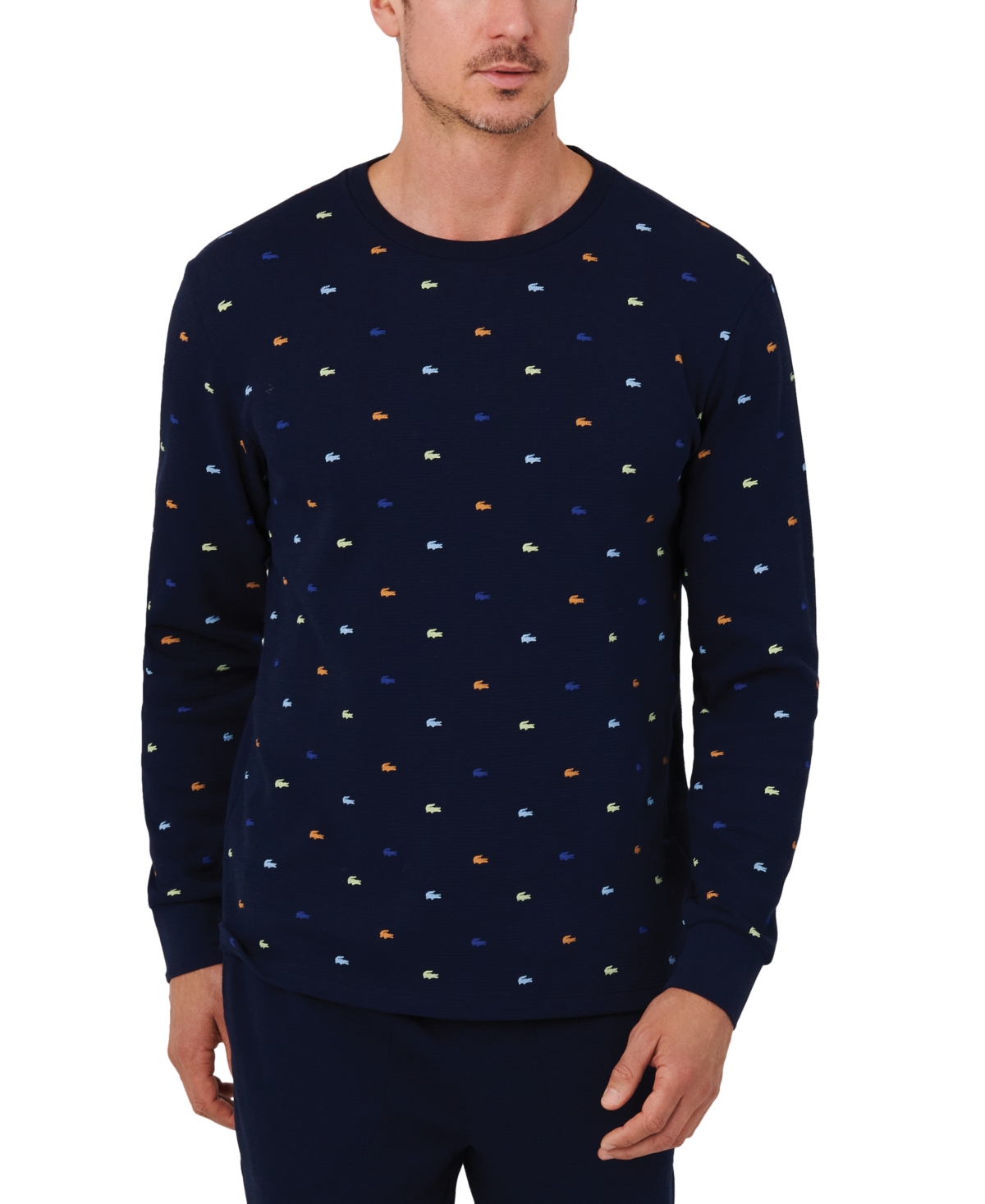 Click here for Lacoste Mens All Over Croc Print Long-Sleeve Therm... prices