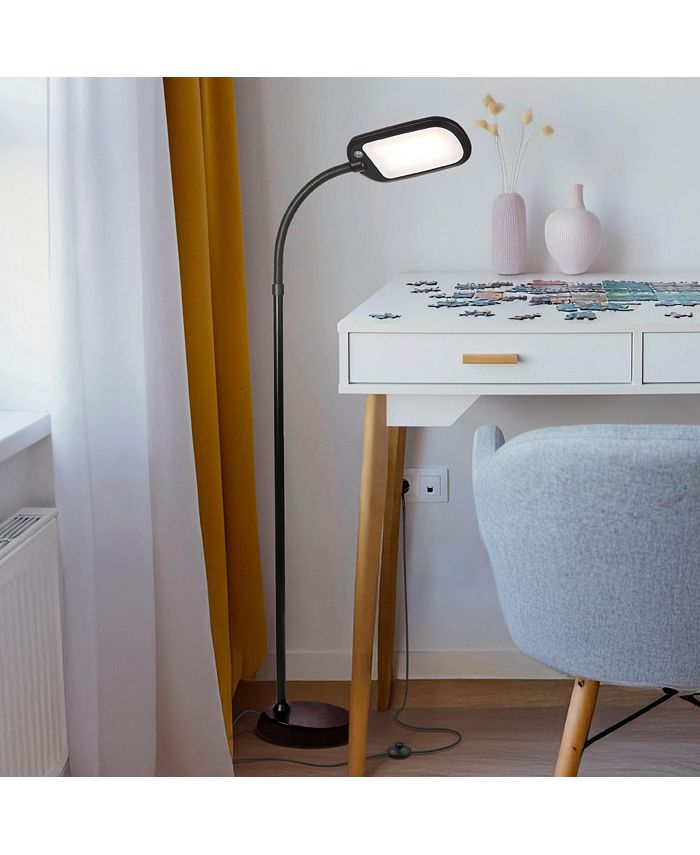 Brightech Litespan Slim LED Gooseneck Floor Lamp with Adjustable Color ...