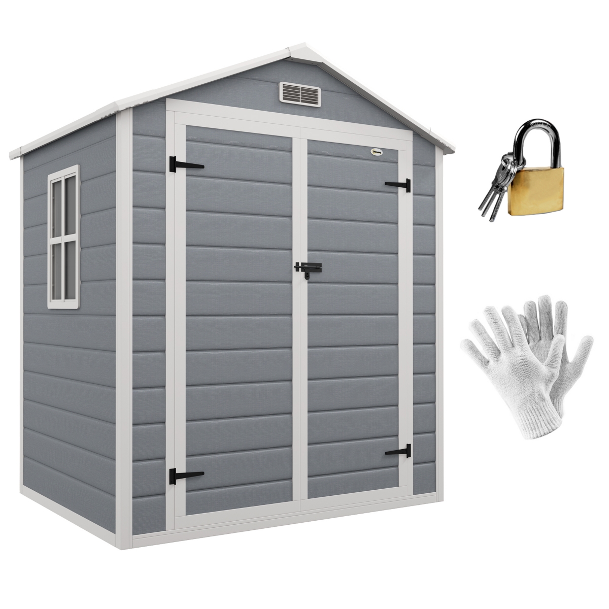 Click here for Outsunny Outdoor Storage Shed 6 x 4.5 w/ Lockable... prices