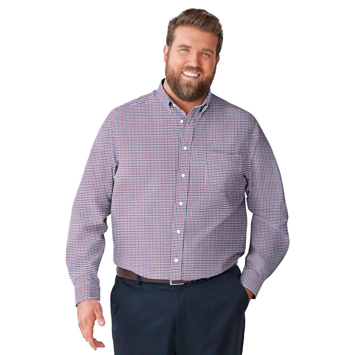 Click here for KingSize Big & Tall Wrinkle-Free Dress Shirt - Ric... prices