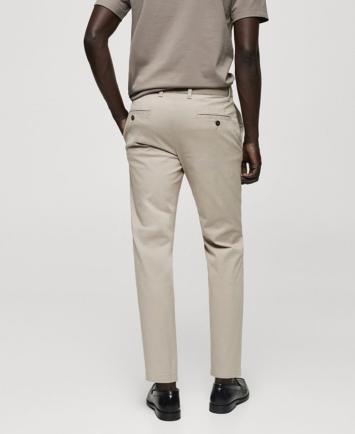 MANGO Men's Cotton Tapered Crop Pants - Macy's