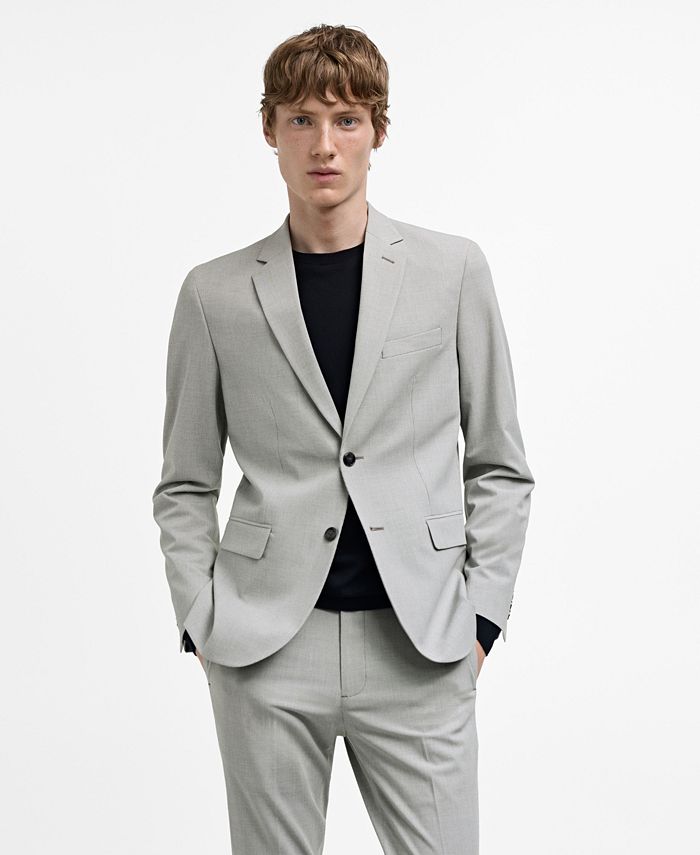 MANGO Men's Super Slim-Fit Stretch Fabric Suit Blazer - Macy's