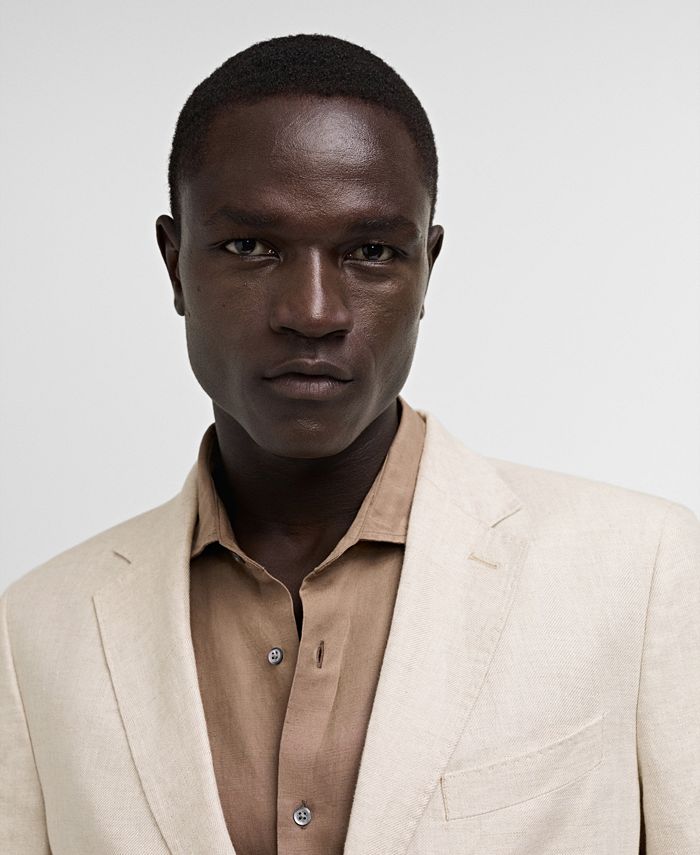 MANGO Men's Linen Slim-Fit Suit Blazer - Macy's