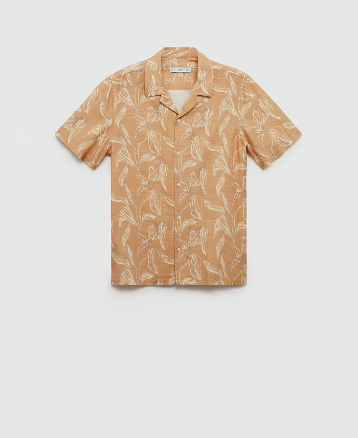 MANGO Men's Printed Fluid Regular-Fit Shirt - Macy's