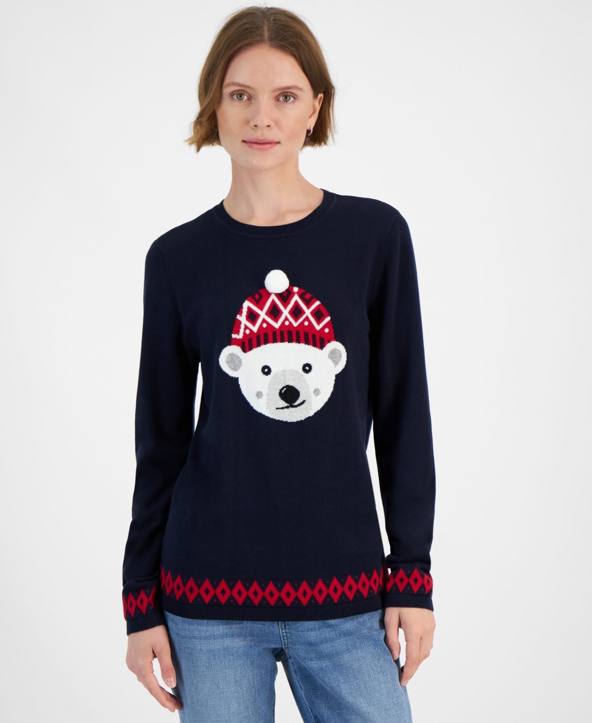 Click here for Tommy Hilfiger Womens Cotton Beanie Bear Crewneck... prices