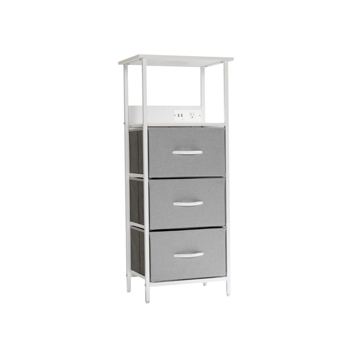 Click here for Emma+Oliver Hermes Nightstand With 3 Fabric Drawer... prices