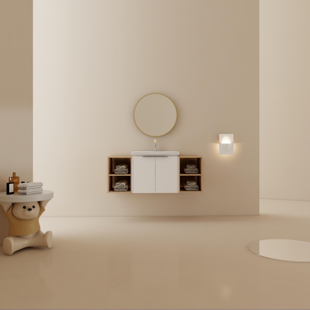 Click here for Wall-Mounted Vanity with Storage Cabinet & Smooth... prices