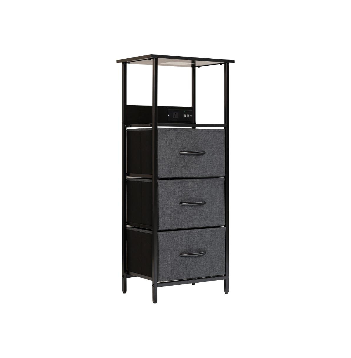 Click here for Emma+Oliver Hermes Nightstand With 3 Fabric Drawer... prices