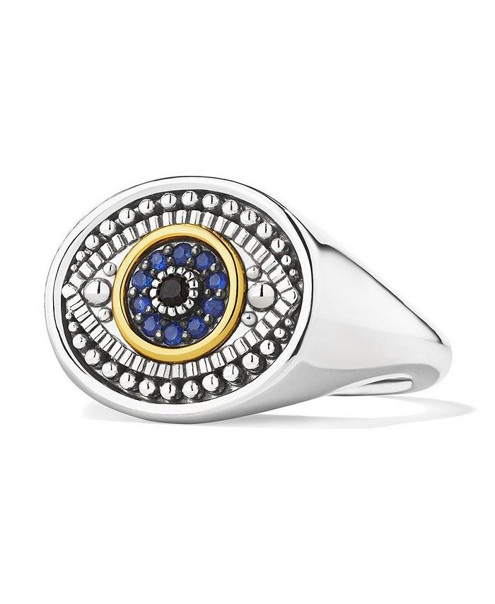 Judith Ripka Little Luxuries Evil Eye Signet Ring with Black Sapphire ...