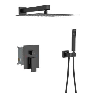 Shower Set - 12 Inch Square Shower Set, Dual Shower Heads, Simple ...