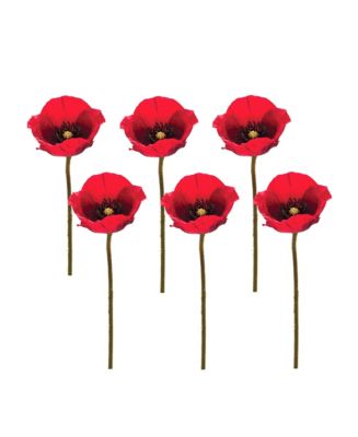 Slickblue Bright Red Poppy Flower Stem (Set of 6) - Macy's