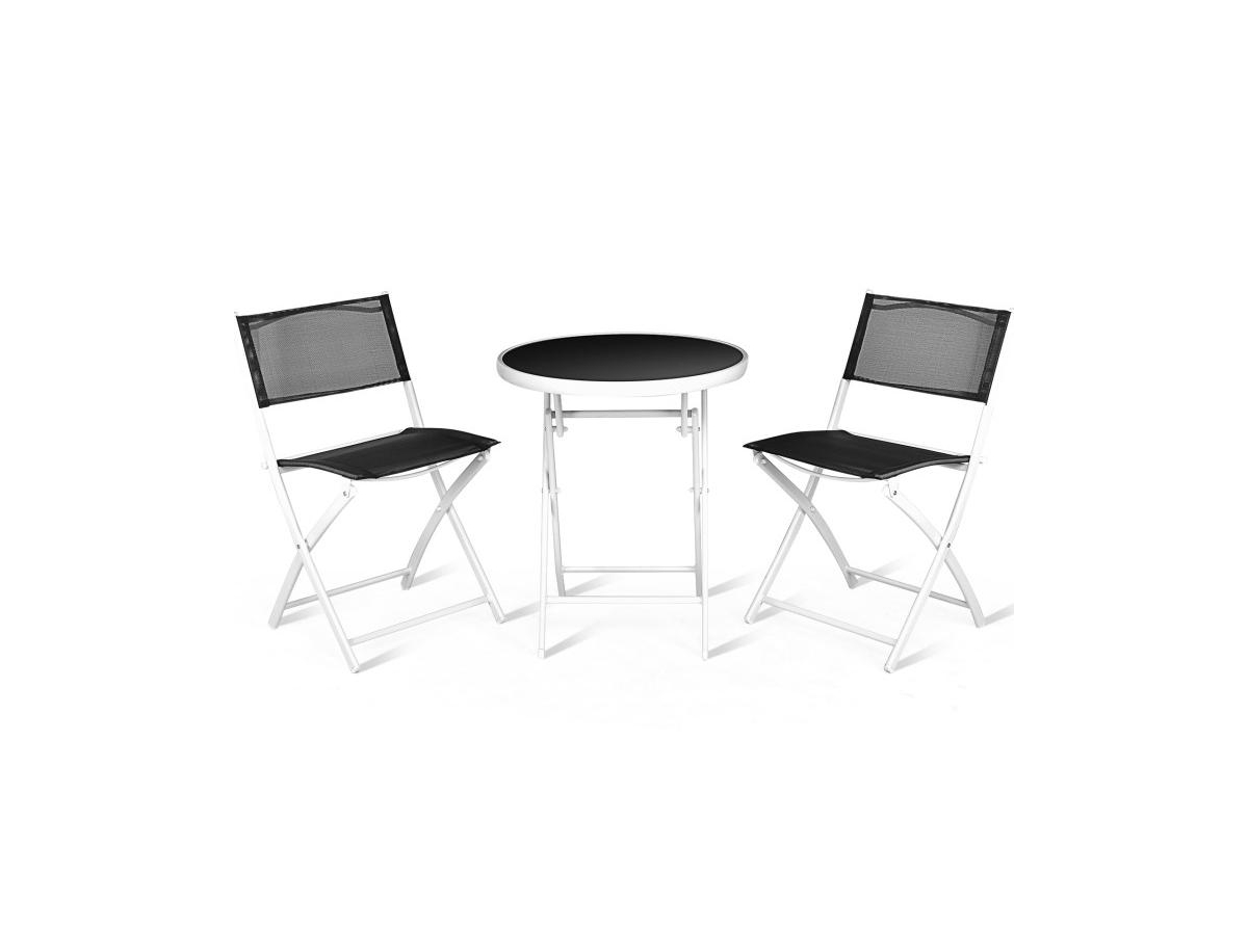 Click here for 3 Pieces Patio Folding Bistro Set for Balcony or O... prices