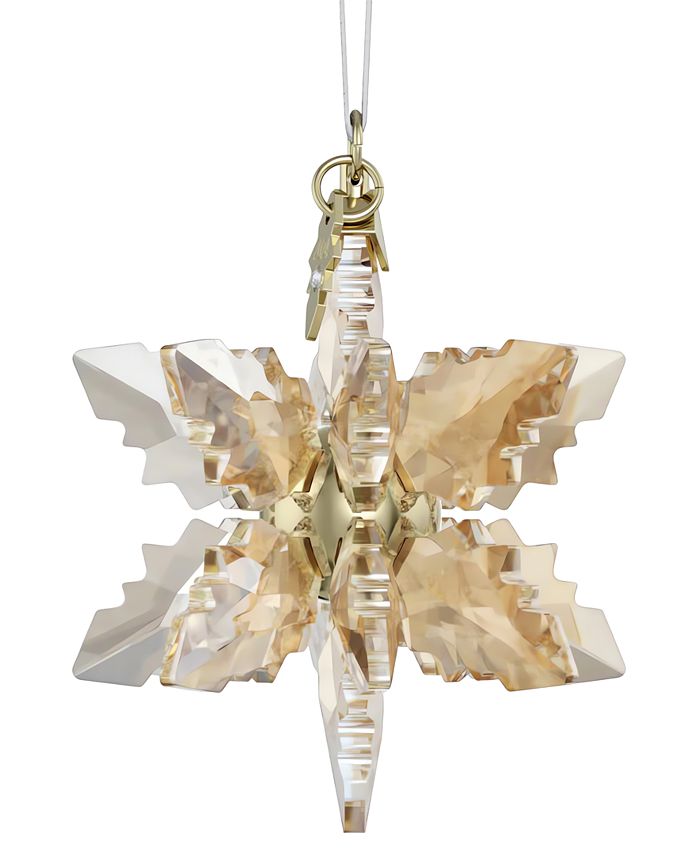 Swarovski 2024 Gold-Tone Accent Crystal Snowflake Ornament - Macy's
