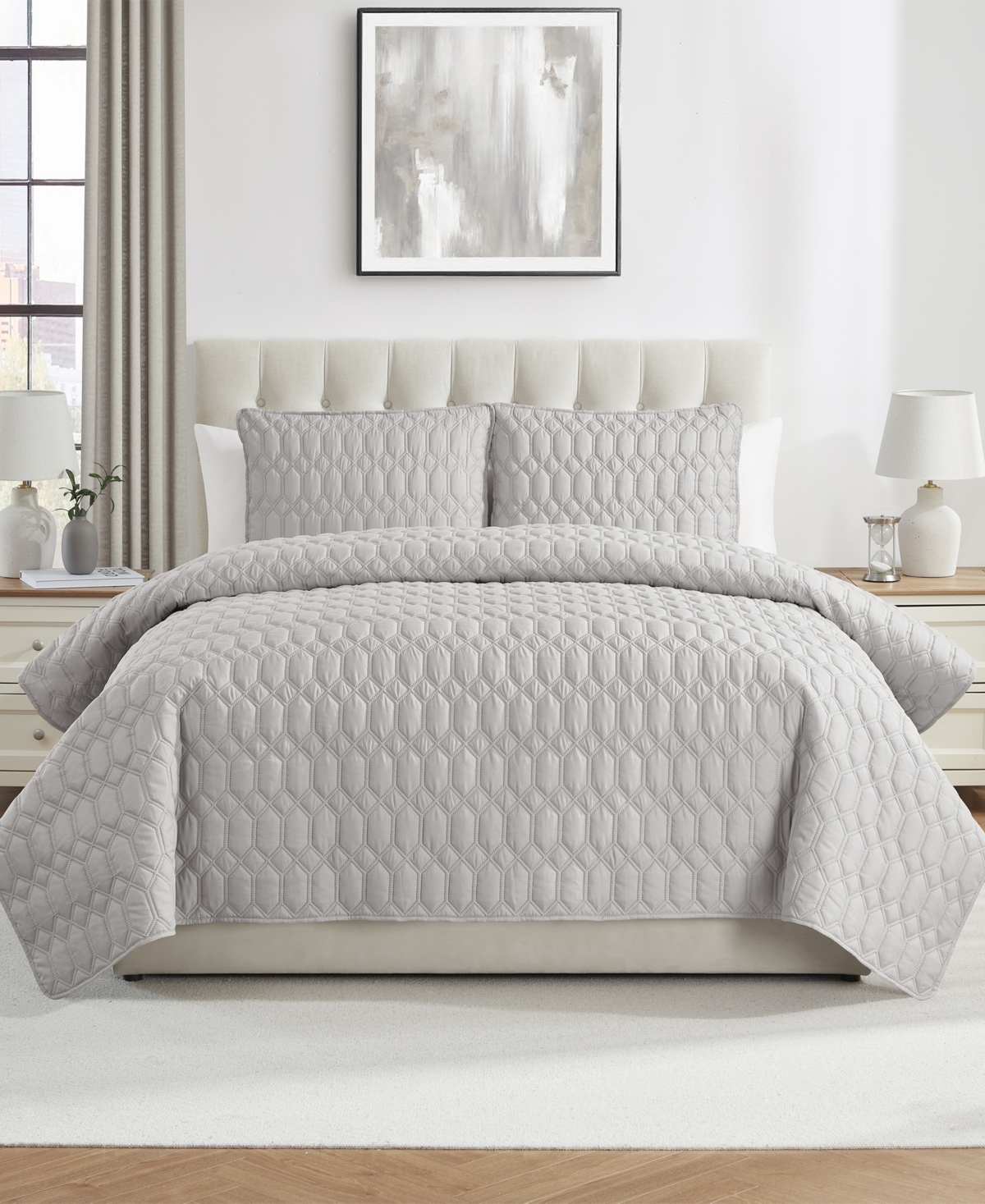 Click here for Vcny Home Diamond 3-Piece Quilt Set  Full/Queen -... prices