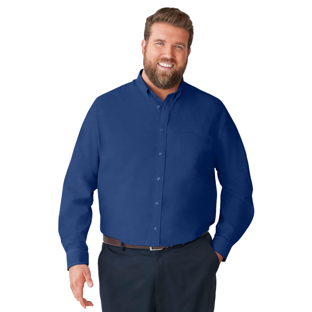 Click here for KingSize Big & Tall Wrinkle-Free Dress Shirt - Mid... prices