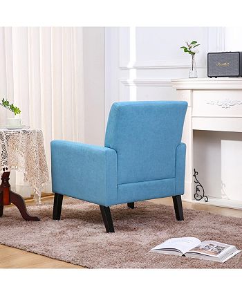 Simplie Fun Blue Upholstered Accent Chair for Living Room & Bedroom ...