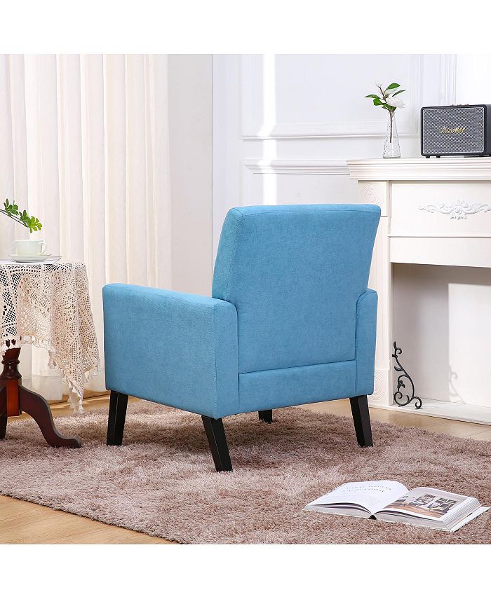 Simplie Fun Blue Upholstered Accent Chair for Living Room & Bedroom ...