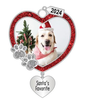 Ganz Heart with Paw Prints Pet Frame with Heart Dangle Santas Favorite ...