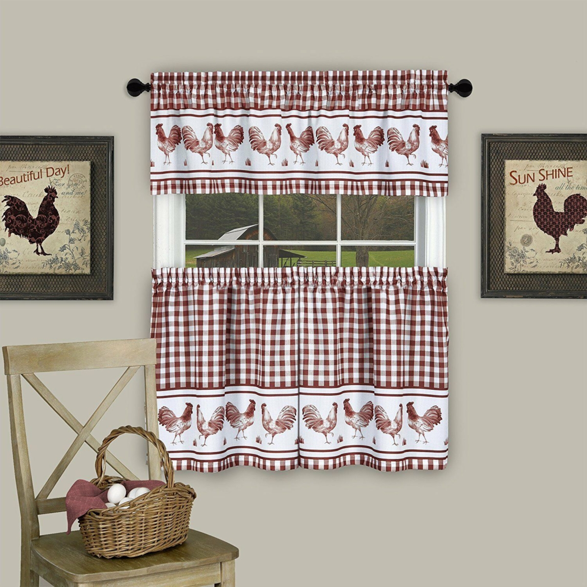 Click here for Kate Aurora Country Farmhouse Barnyard Plaid Roost... prices