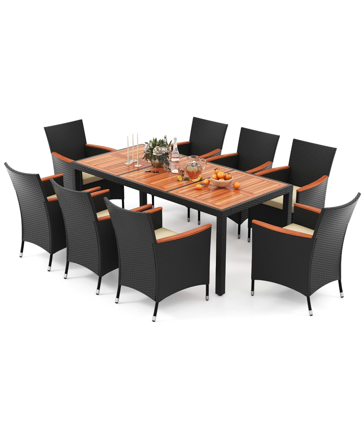 Click here for Gymax 9 Pcs Patio Dining Set for 8 Large Conversat... prices