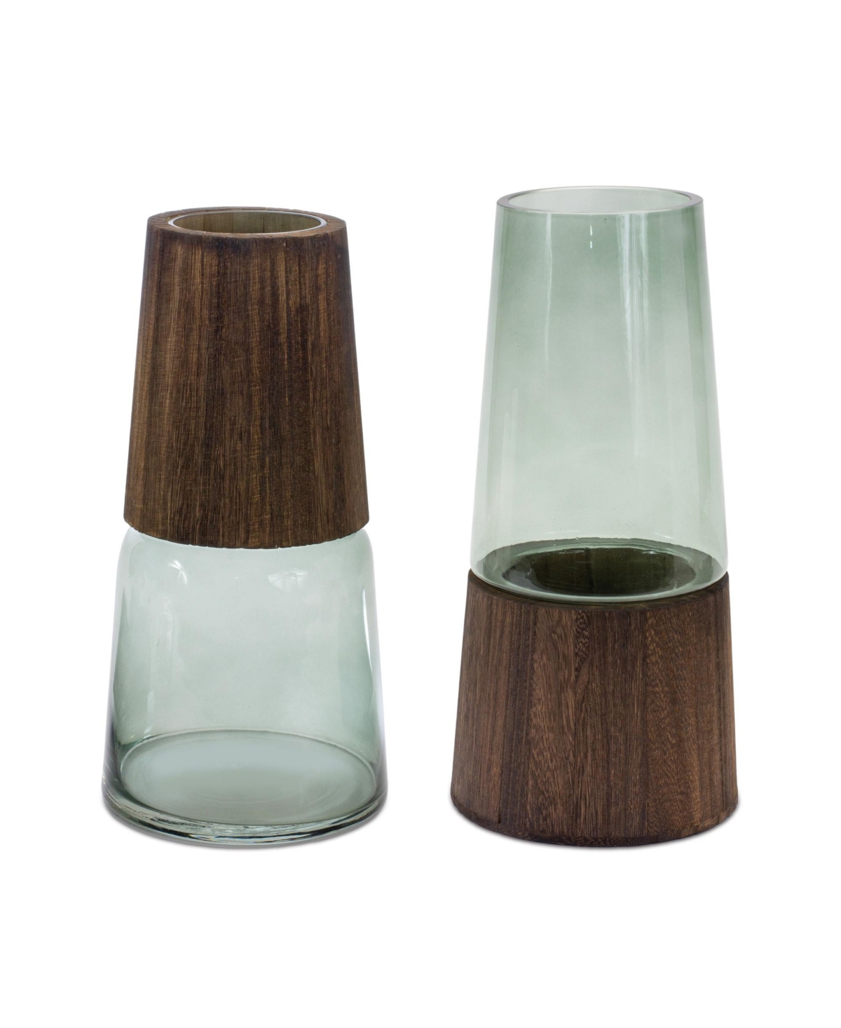 Click here for Slickblue Tapered Glass Vase With Wood Accent (Set... prices