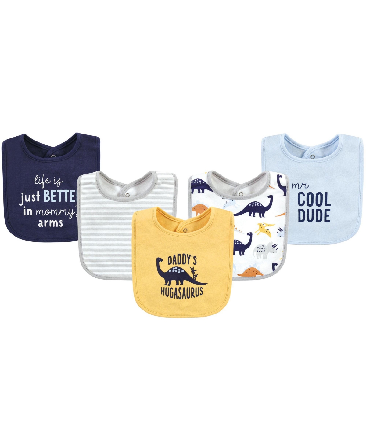 Click here for Hudson Baby Boys 5Pk Interlock Bibs - Hugasaurus prices