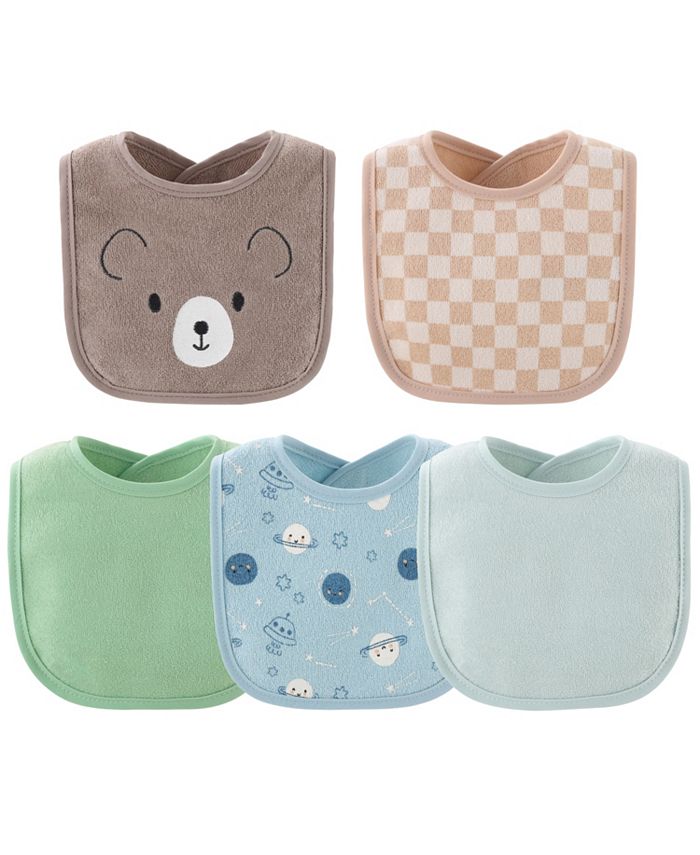 The Peanutshell Baby Boys Soft Neautral Terry Baby Bib 10 Pack Set ...