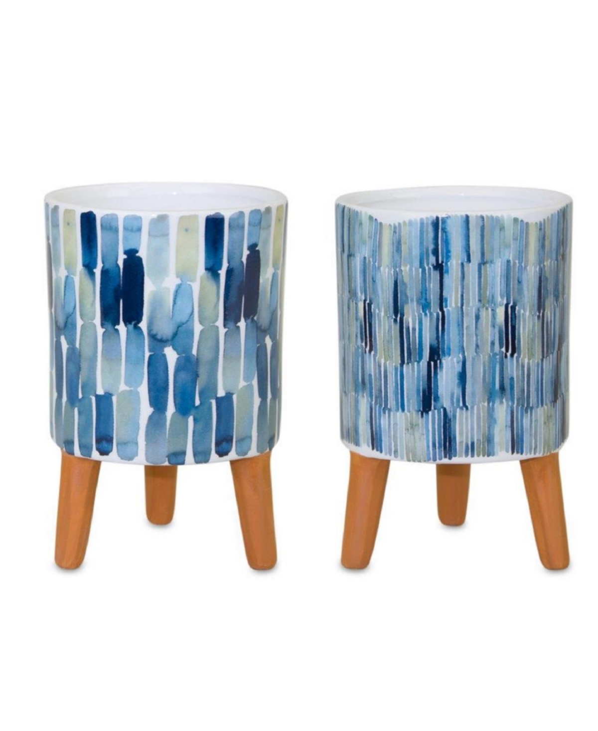 Click here for Slickblue Set of 2 Faux Patterned Pots with Legs2)... prices