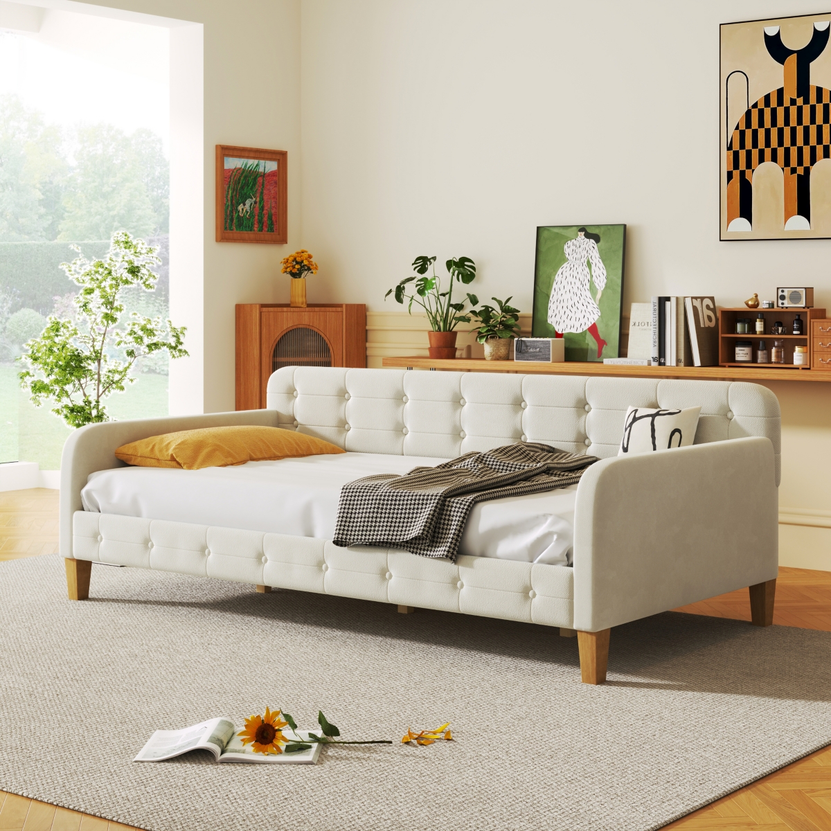 Click here for Streamdale Twin Size Upholstered Daybed With 4 Sup... prices