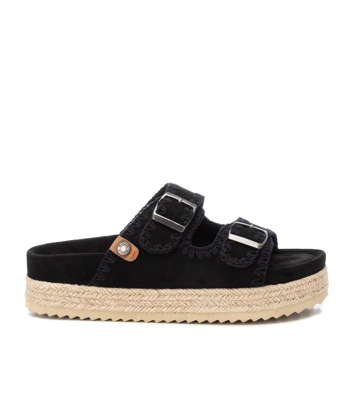 Click here for Womens Suede Flat Sandals By Xti - Black prices