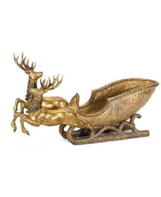 Slickblue Festive Holiday Deer with Sleigh Figurine - Macy's