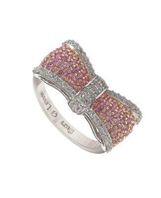 Suzy Levian New York Pink Sapphire & Lab-Grown White Sapphire Pave Puff ...