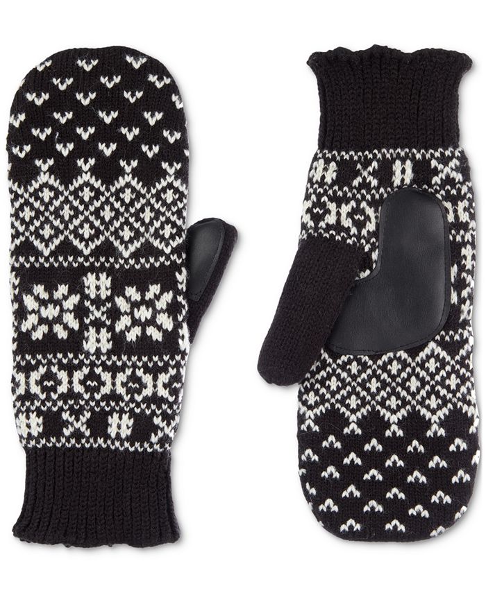 Isotoner Signature Nordic Fair Isle Water Repellent Knit Mittens - Macy's