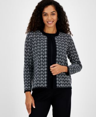 Kasper Women's Tweed Open-Front Cardigan - Macy's