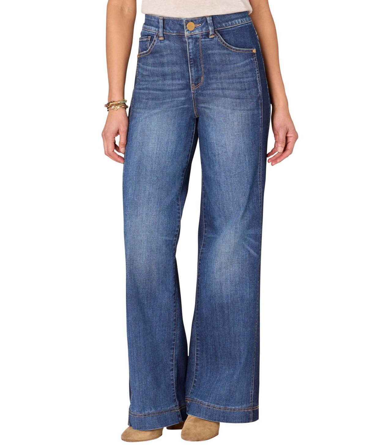 Click here for Democracy Petite Skyrise Double Side Seam Wide-Leg... prices